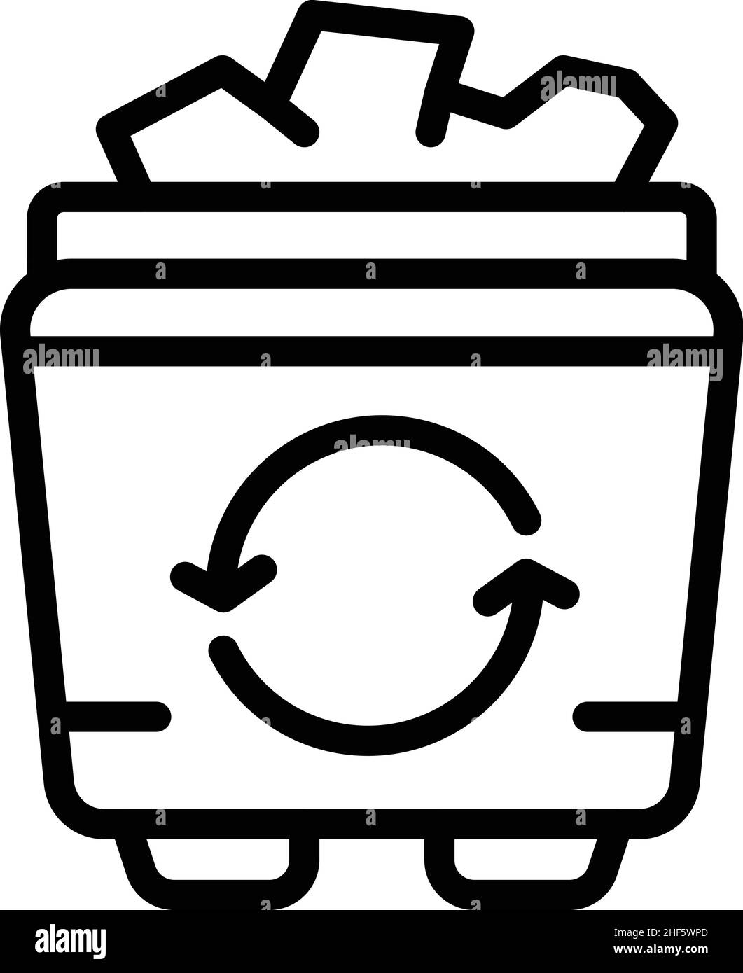 Recycle trash bin icon outline vector. Waste bag. Rubbish can Stock ...