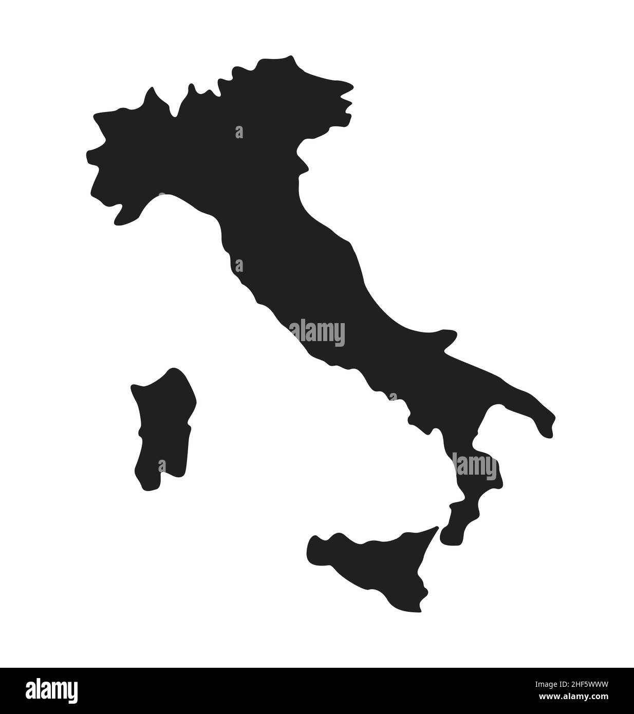 italy italia map simplified outline silhouette vector isolated on white ...