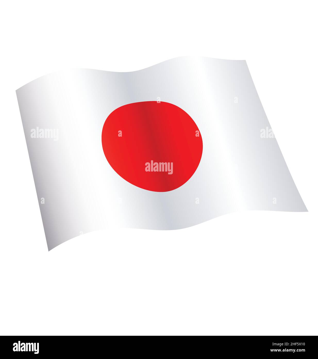 flying waving japanese ilk flag of japan vector icon image isolated on ...