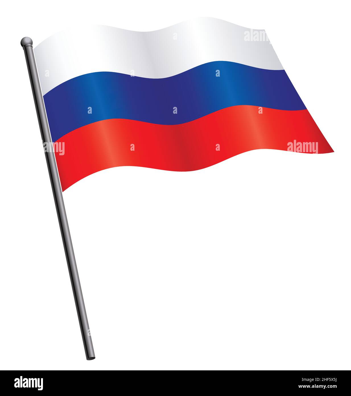 flying waving russian flag of russia on flagpole icon vector isolated on white background Stock ...