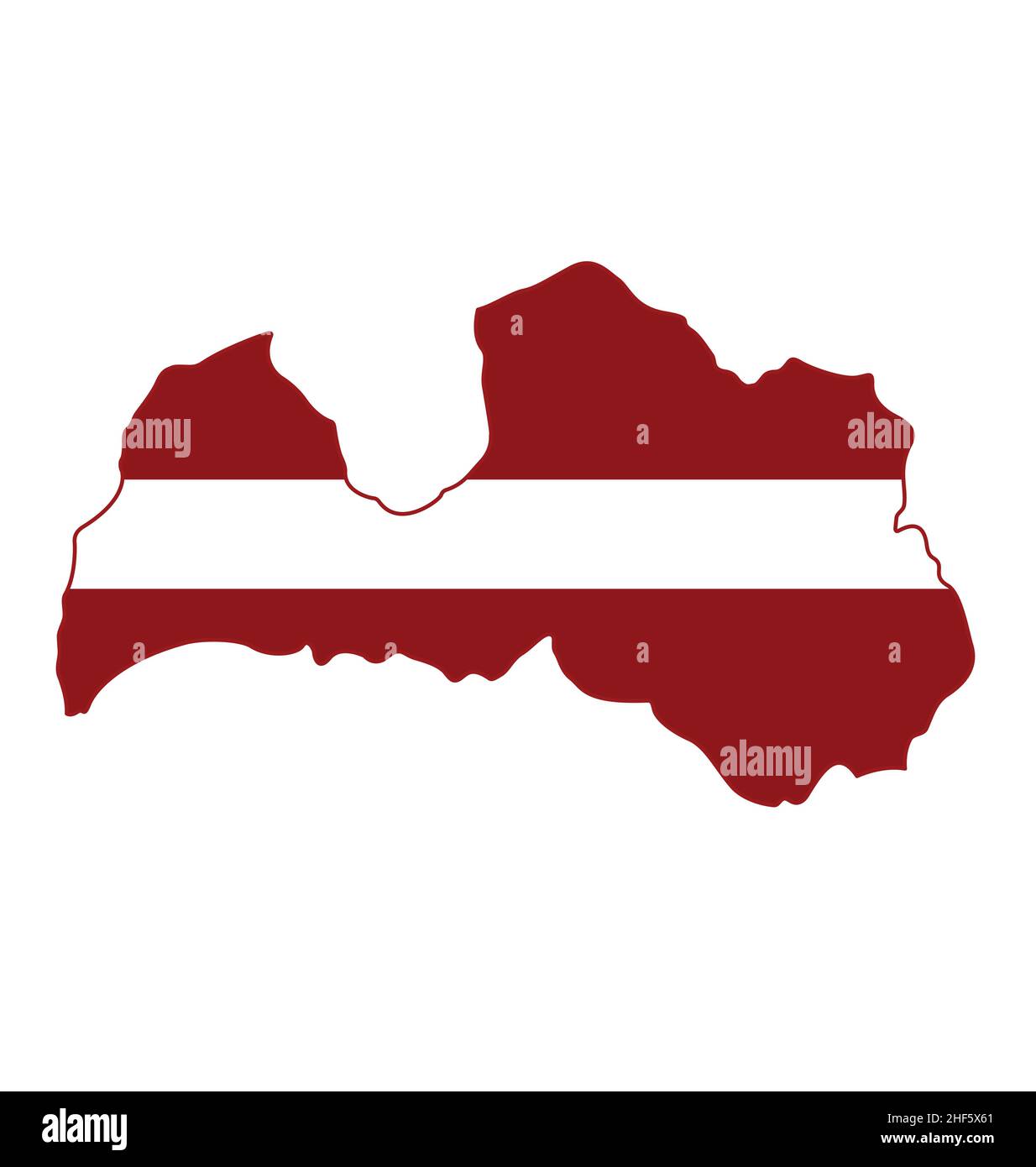 Latvian flag in simplified map shape of latvia symbol icon latvija vector isolated on white ...