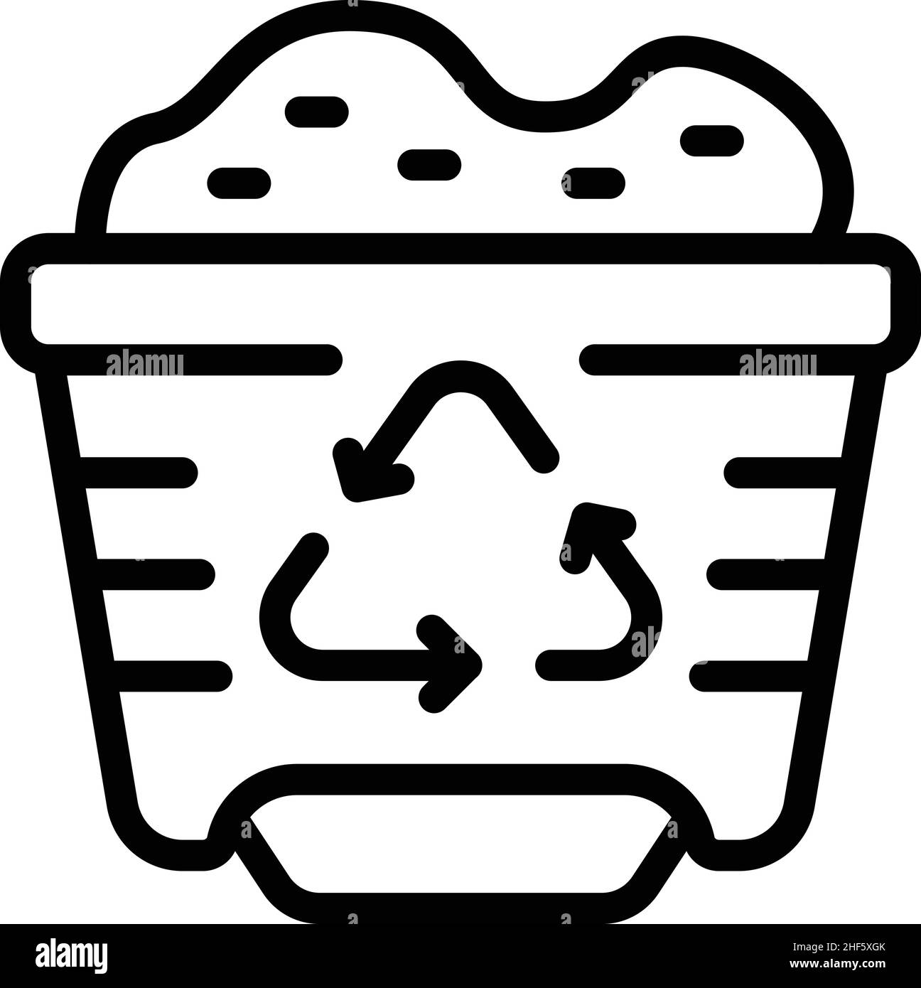 Recycle waste bag icon outline vector. Trash bin. Plastic can Stock ...