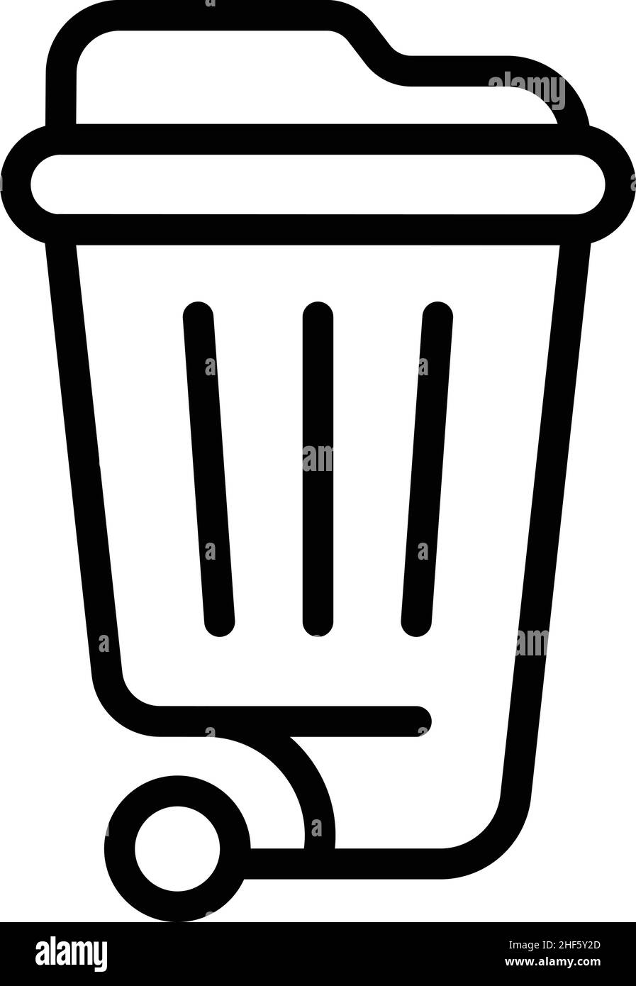 Garbage cart icon outline vector. Trash bag. Waste bin Stock Vector ...