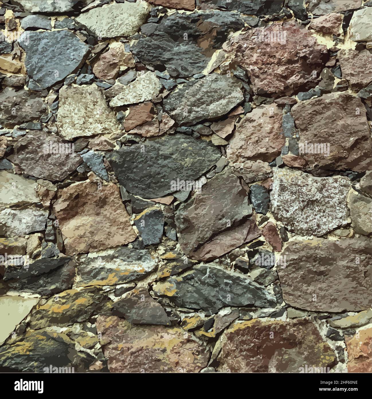 realistic old stone castle wall irregular shapes vector background ...