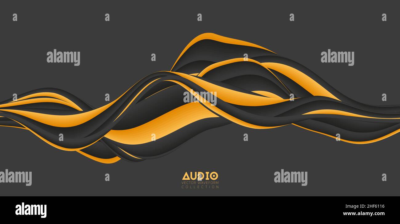 Sound wave visualiztion. 3D solid waveform. Voice sample pattern Stock ...