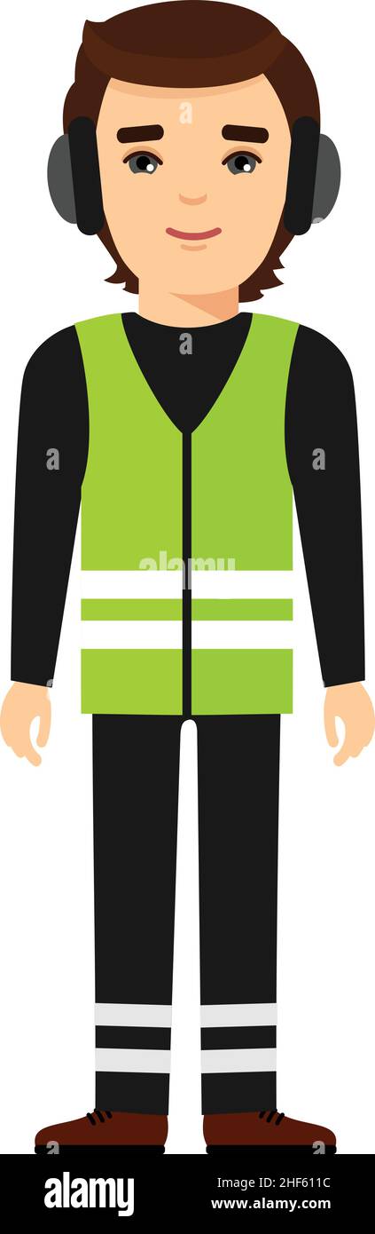 Flat cute cartoon people aviation professions aircraft engineer Stock ...