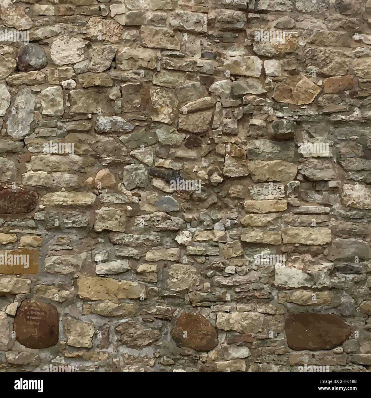realistic old stone castle wall irregular shapes vector background ...