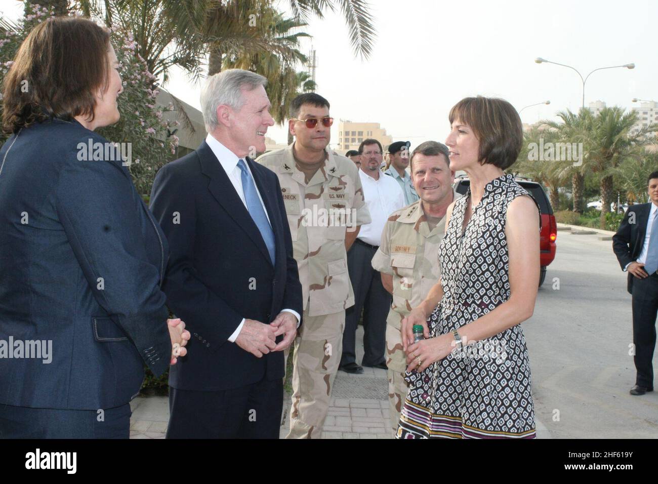 Secretary of the Navy Visits Sailors and Marines in Bahrain Stock Photo ...