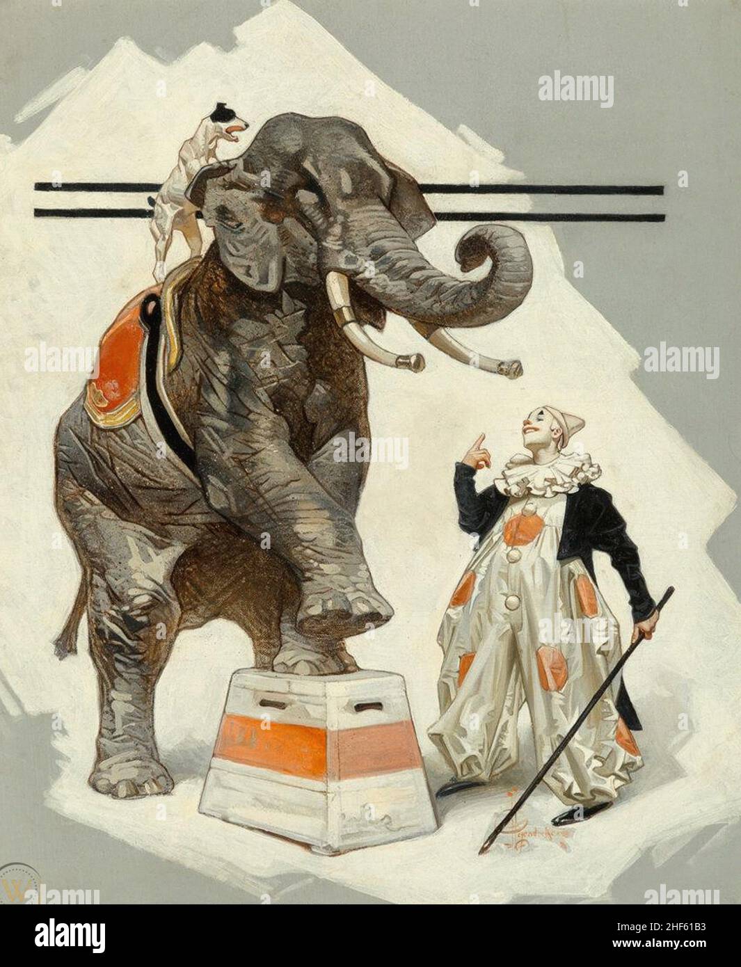 circus elephant and clown Stock Photo - Alamy