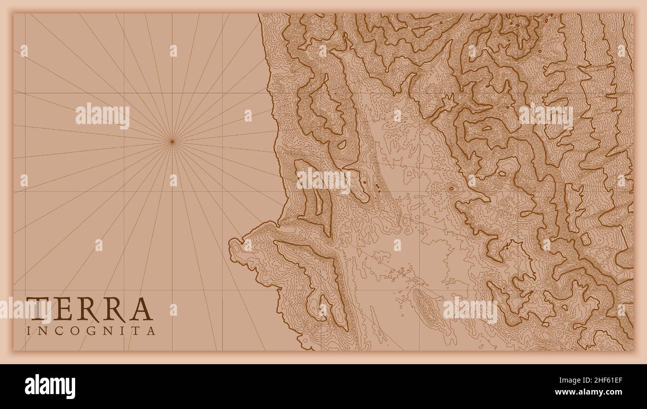 Ancient abstract earth relief old map. Generated conceptual vector ...