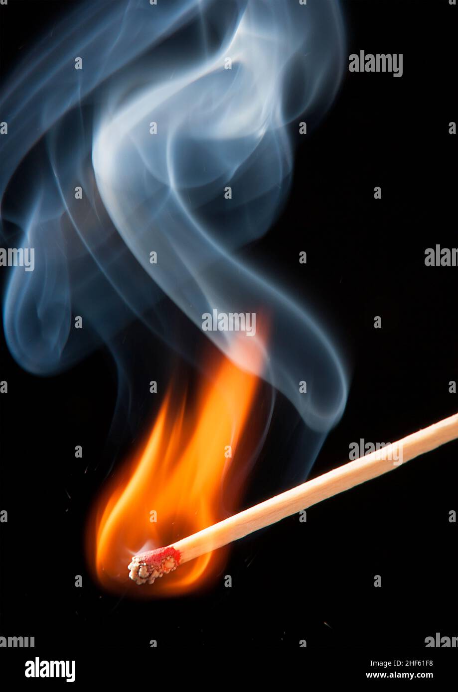 A Burning match just struck Stock Photo - Alamy