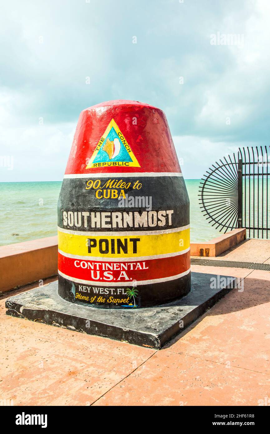 Southernmost Point marker, Key West, Florida, USA Stock Photo - Alamy