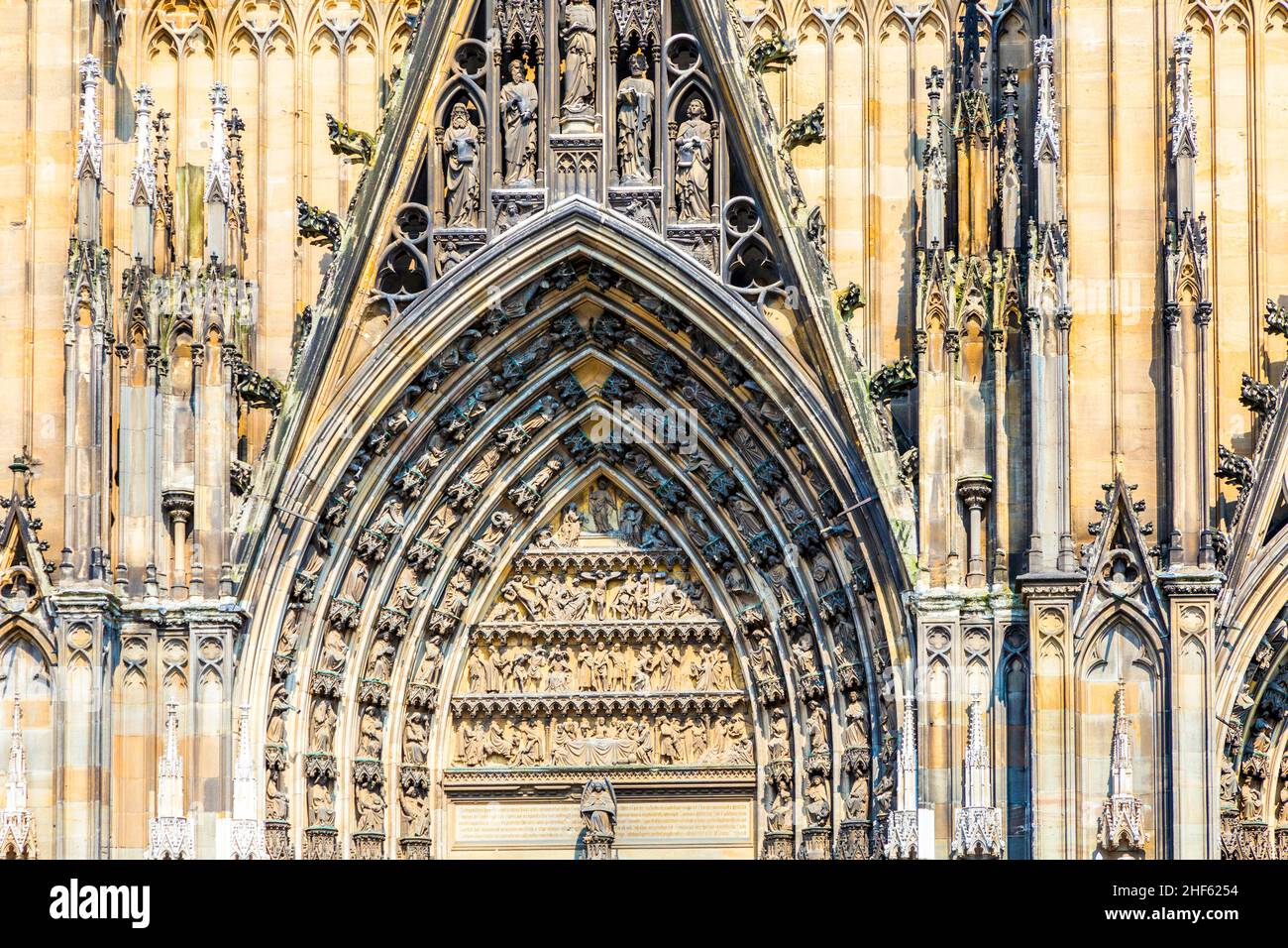 decoration elements at the main gate of the dome in Cologne, Germany ...