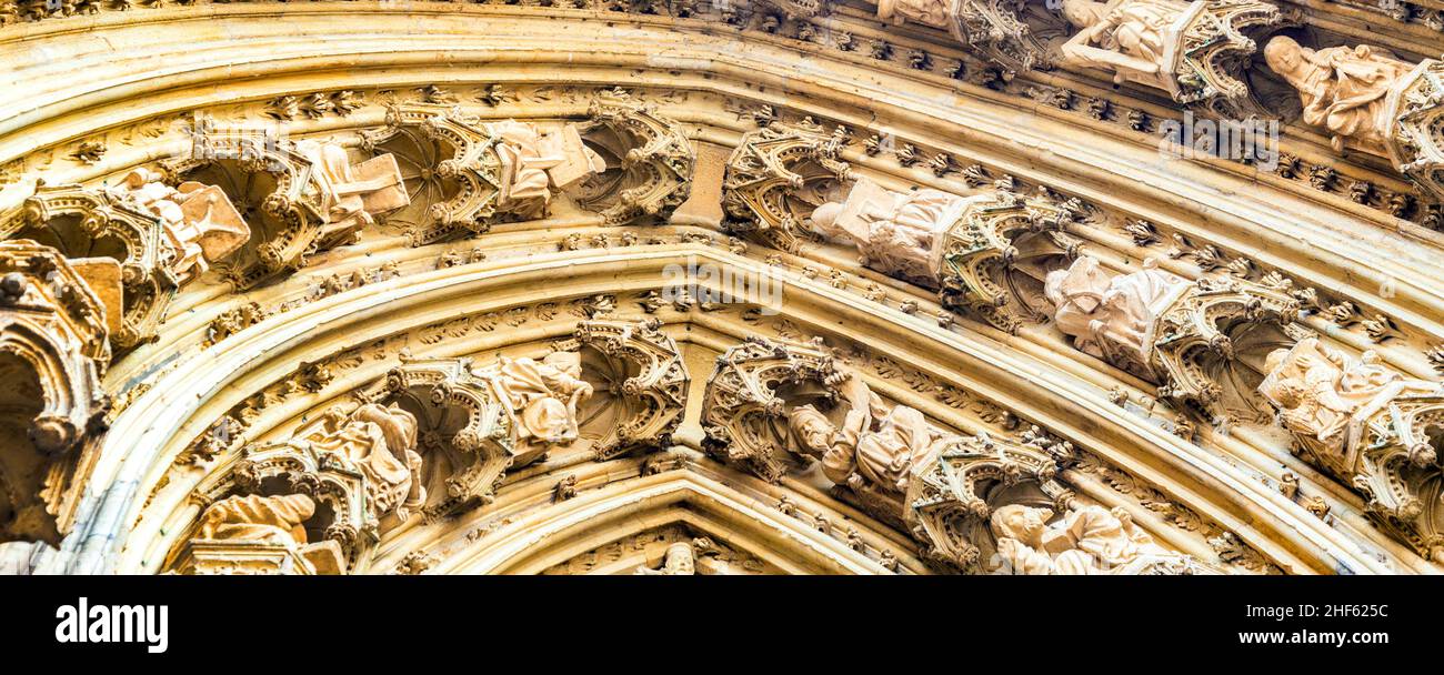decoration elements at the main gate of the dome in Cologne, Germany ...
