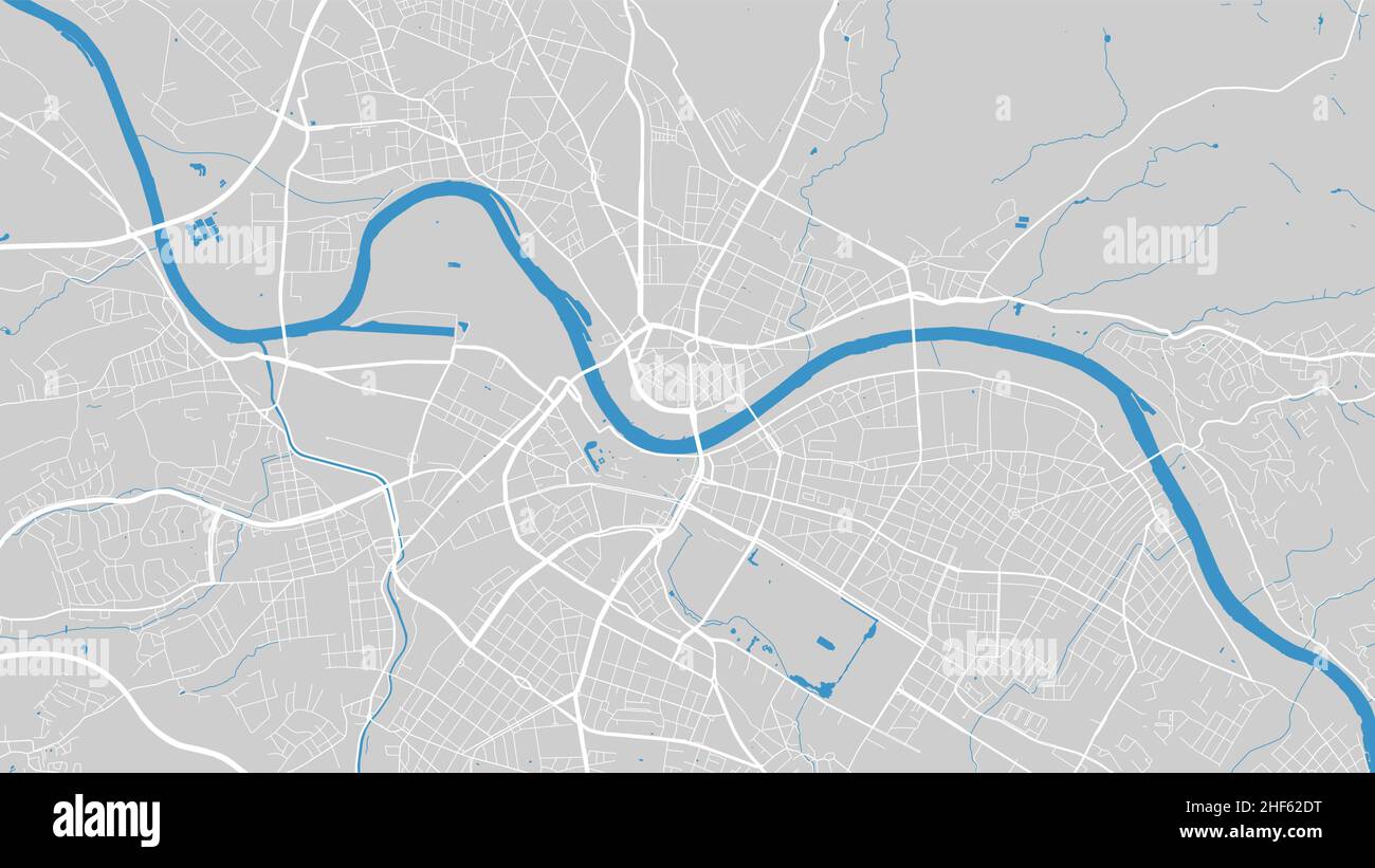 River map vector illustration. Elbe river map, Dresden city, Germany ...