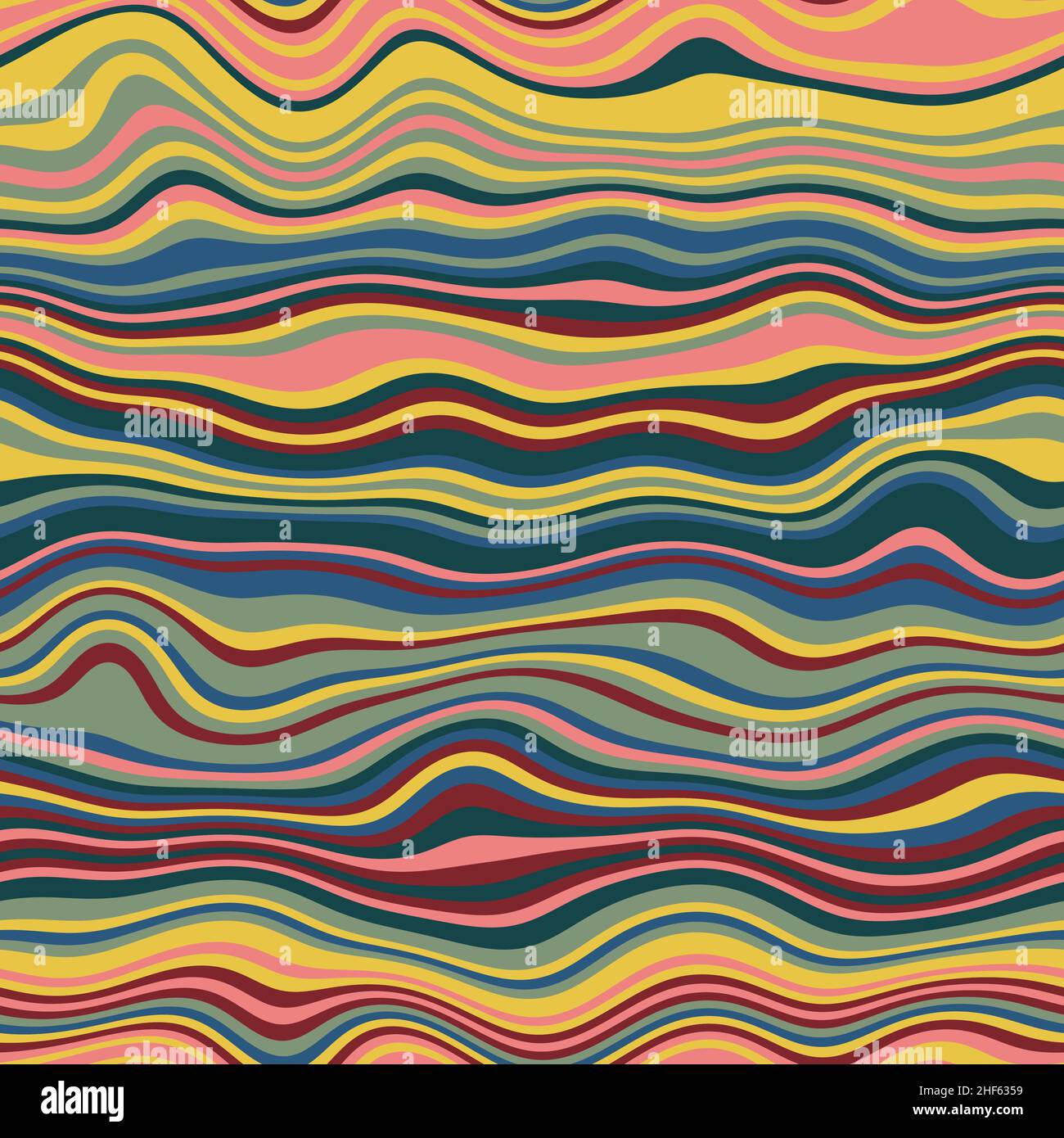 Seamless wavy stripe trendy surface pattern design for print. High ...
