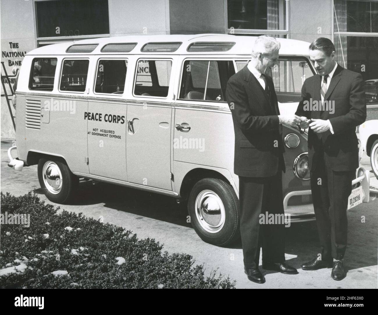 Sargent Shriver accepts a donated Volkswagen van that was the first ...