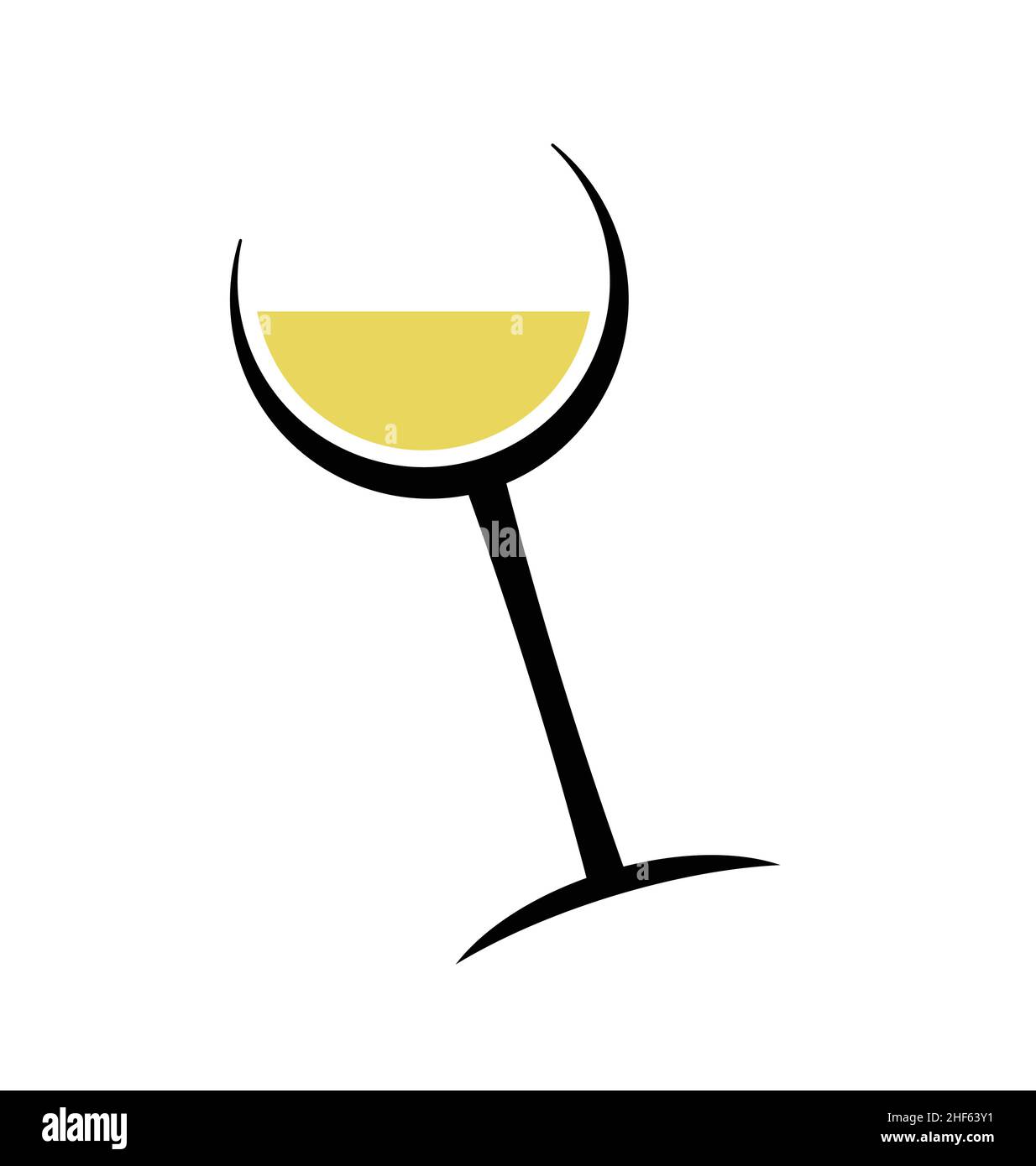 stylized abstract white wine glass design vector isolated on white ...