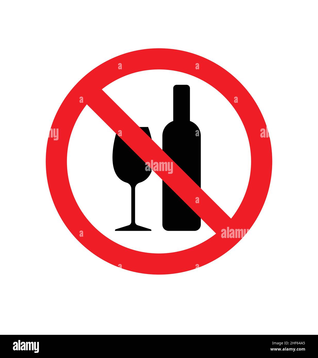 classic simple no drinking alcohol symbol sign vector isolated on white ...