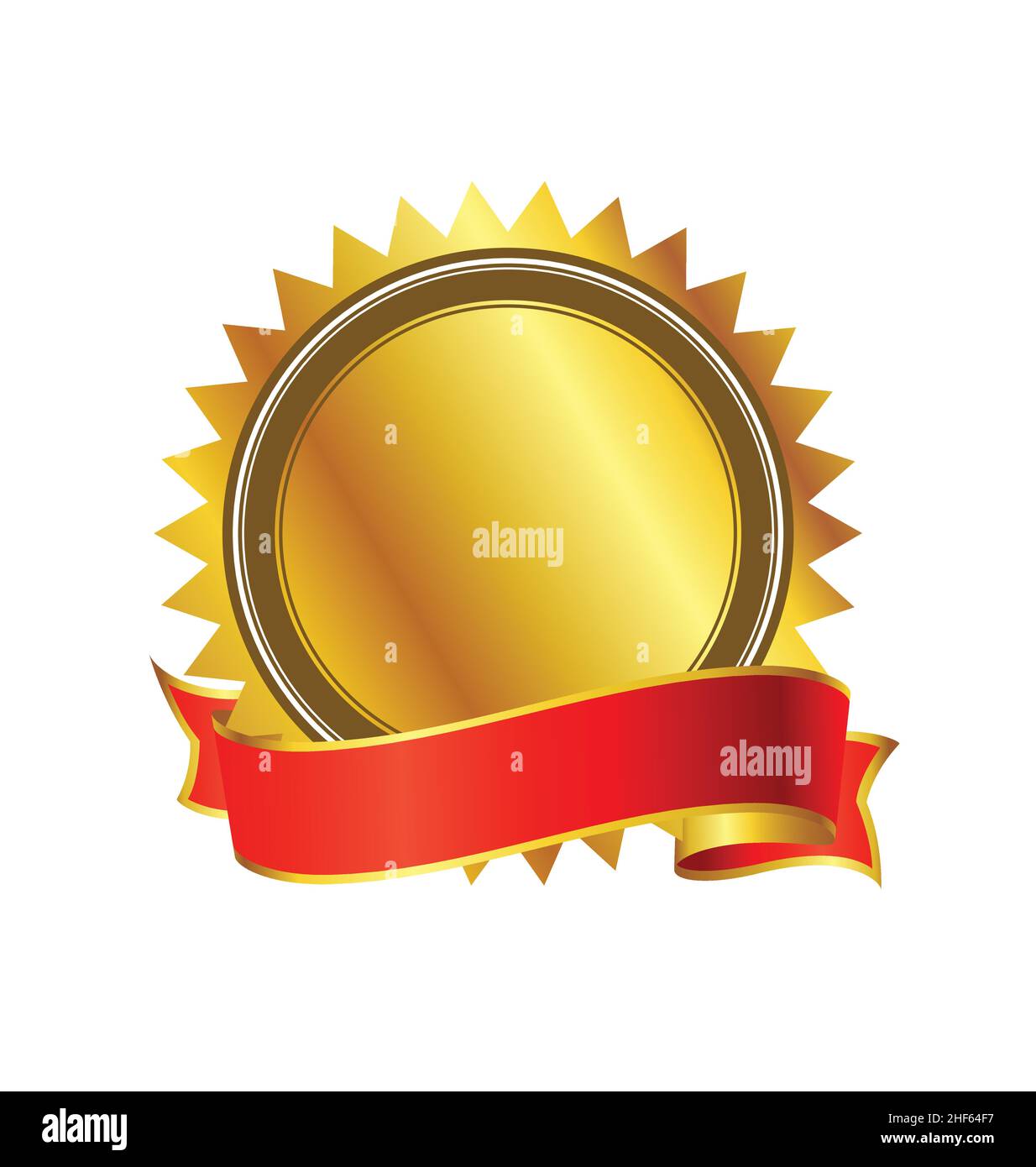 blank gold document award certificate seal with red ribbon isolated on ...