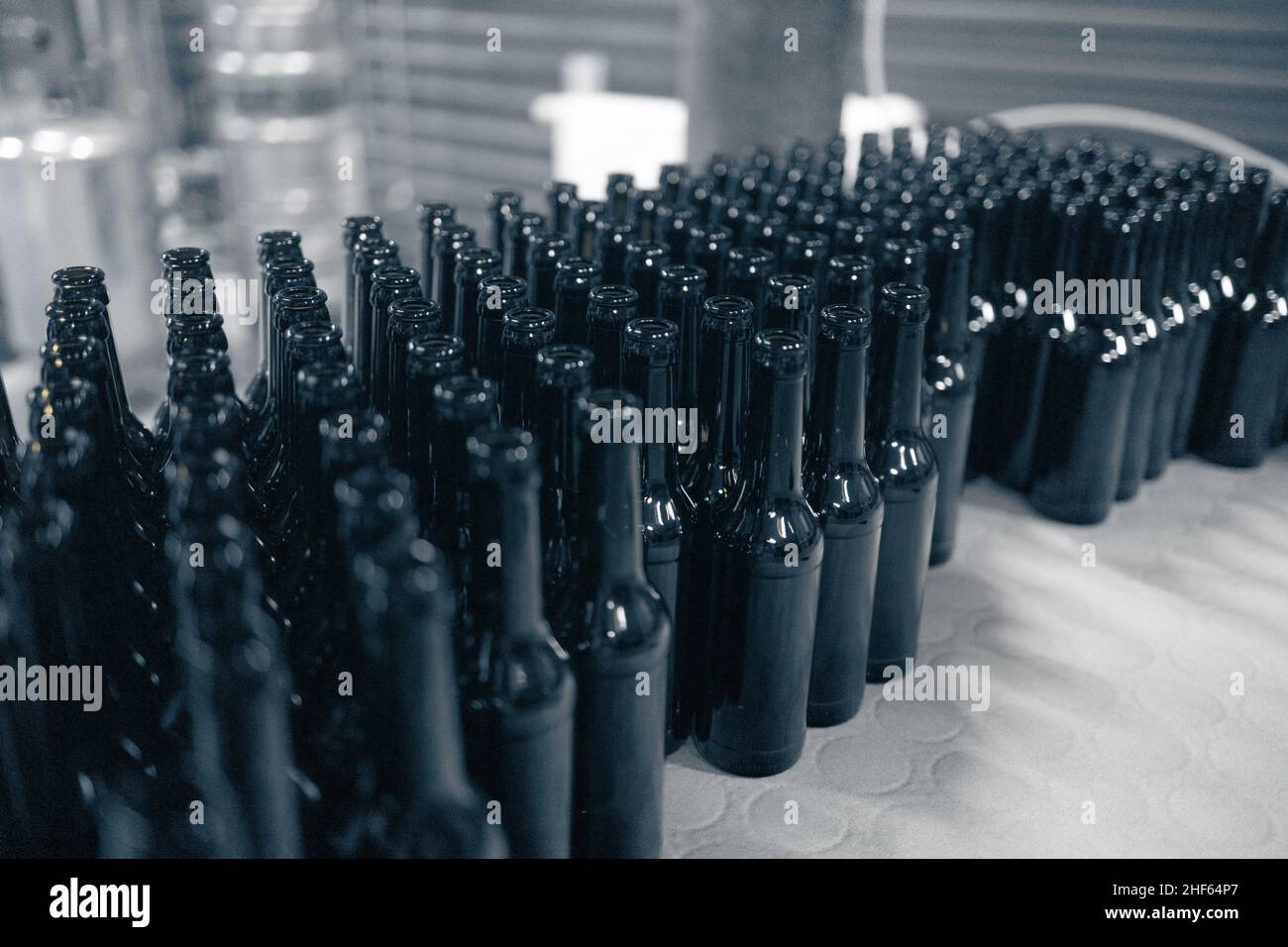 Drink factory production line beer beverage product at conveyor belt ...