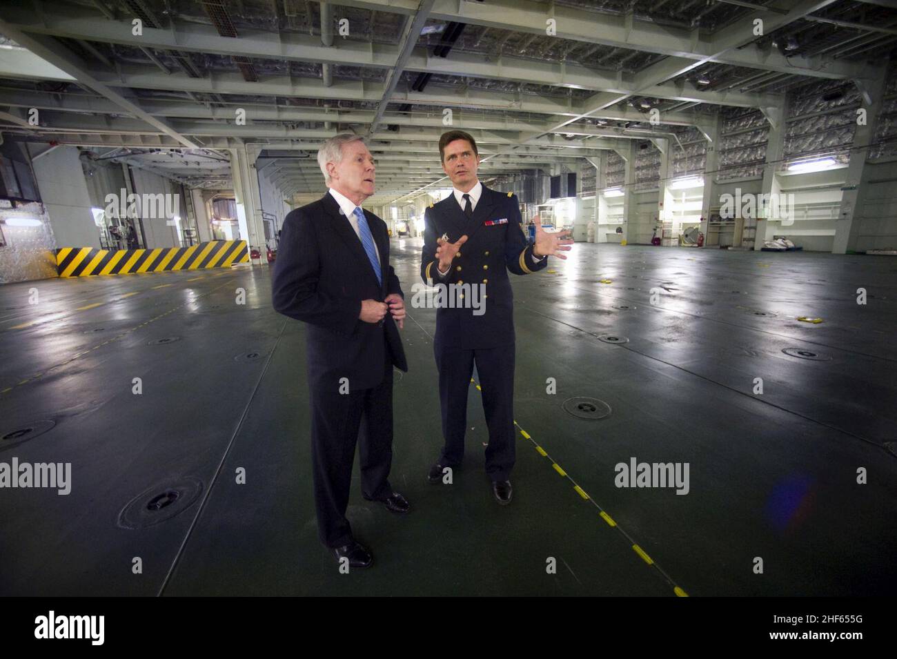 SECNAV tours French ship Stock Photo - Alamy