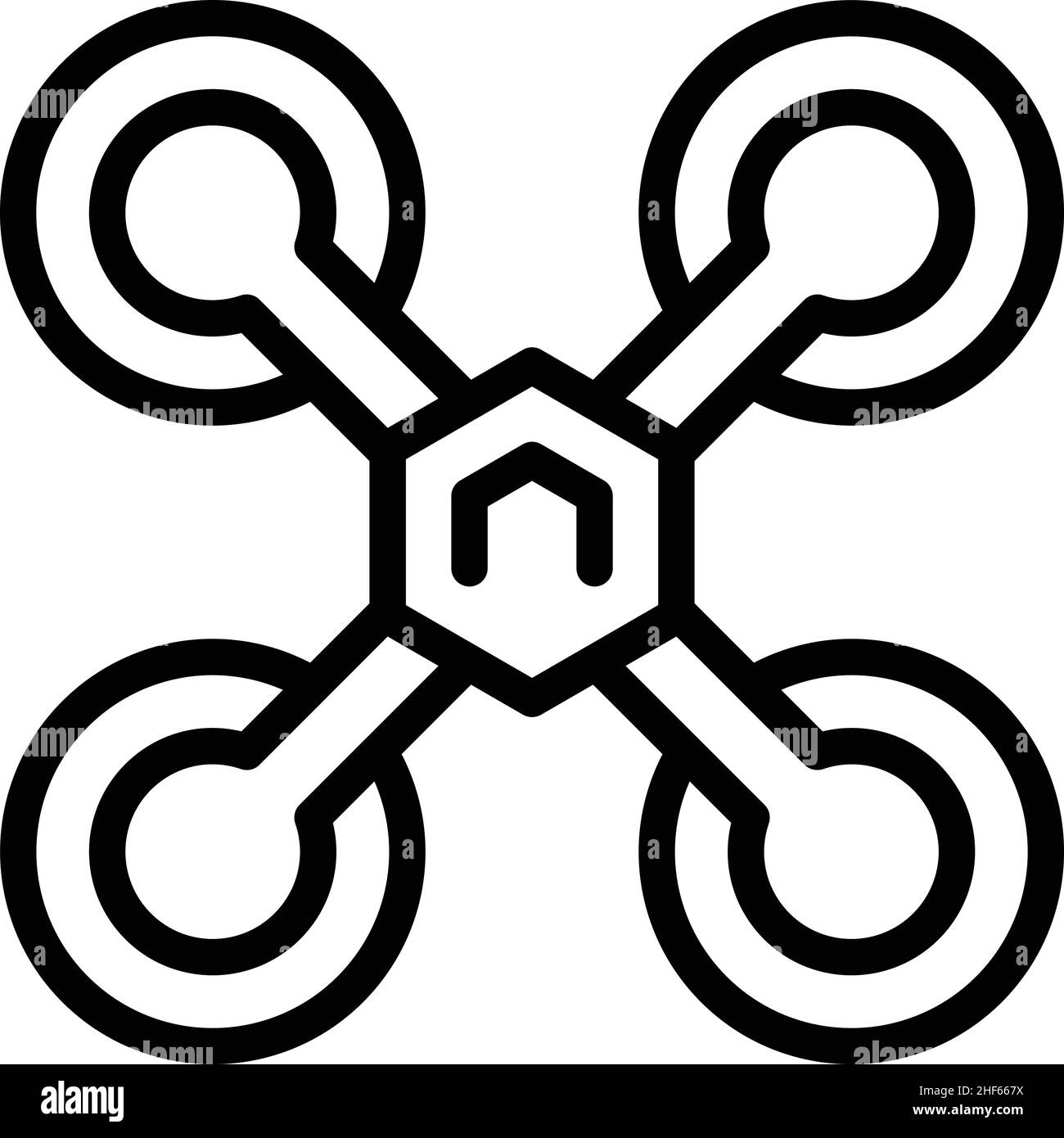 Fly drone icon outline vector. Aerial camera. City spy Stock Vector ...