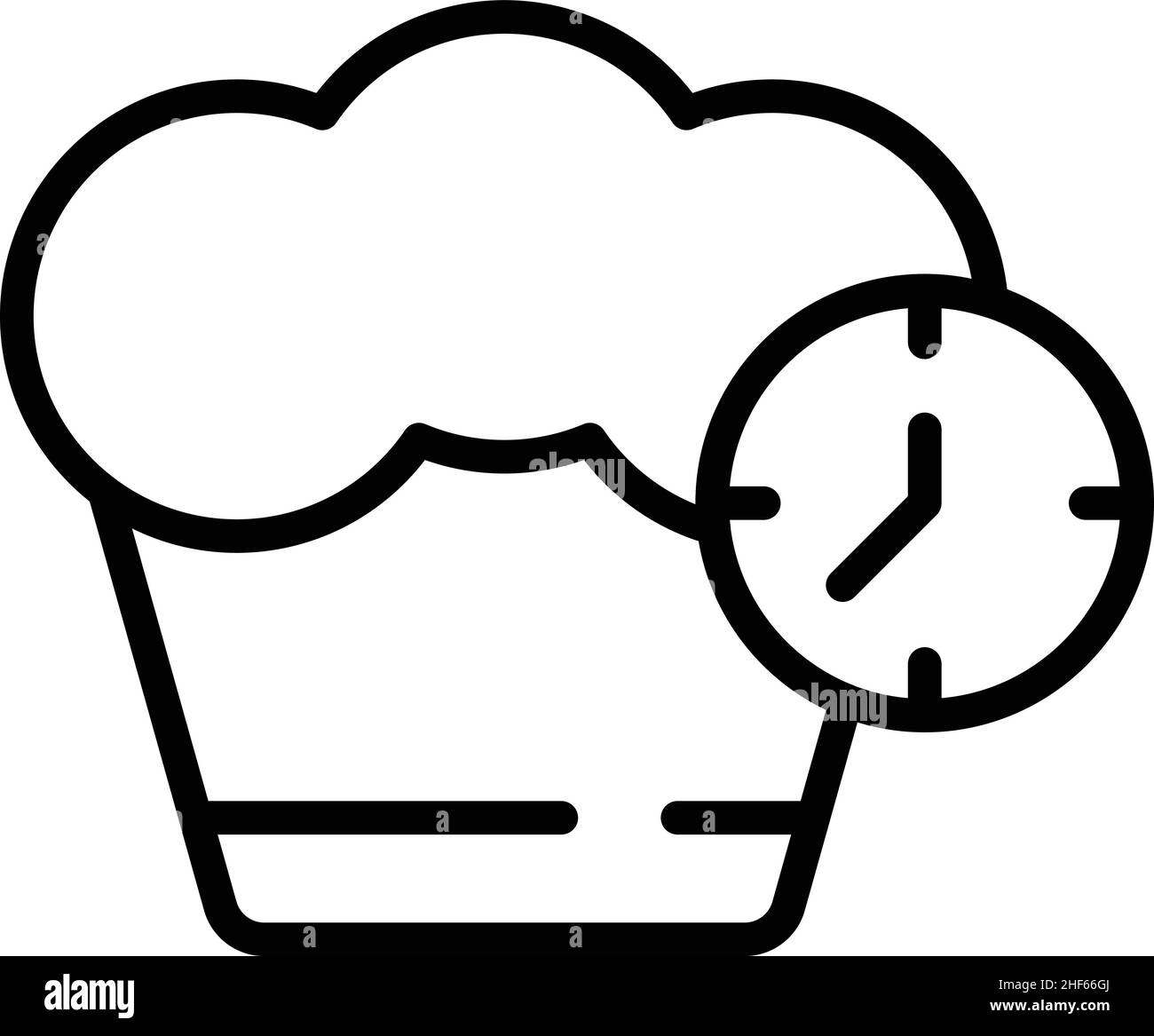 Cooking time icon outline vector. Timer chef. Kitchen food Stock Vector ...