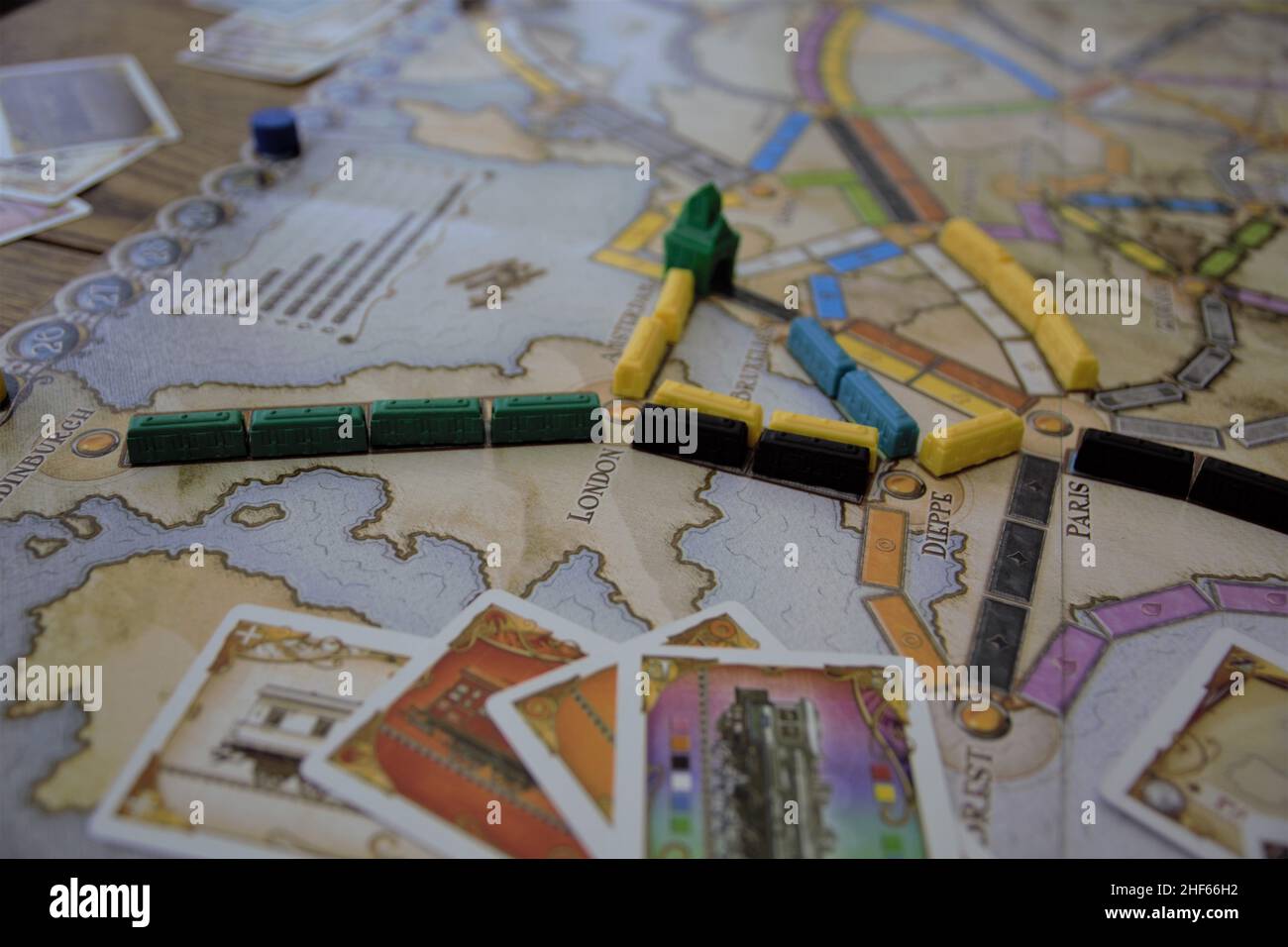 Ticket To Ride Europe. A railway-themed board game whereby plays build ...