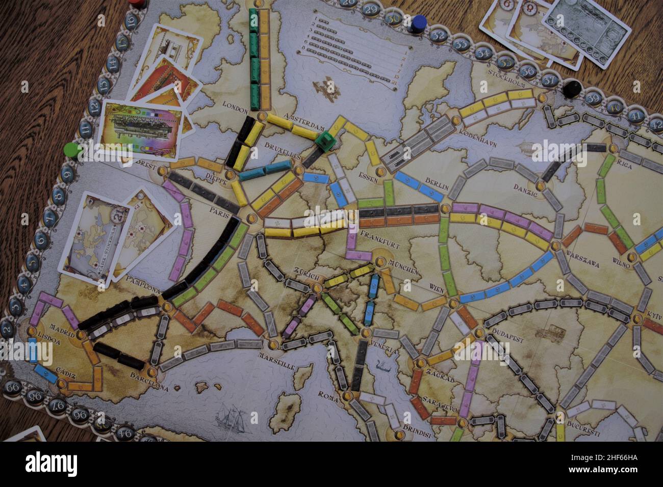 Ticket To Ride Europe. A railway-themed board game whereby plays build ...