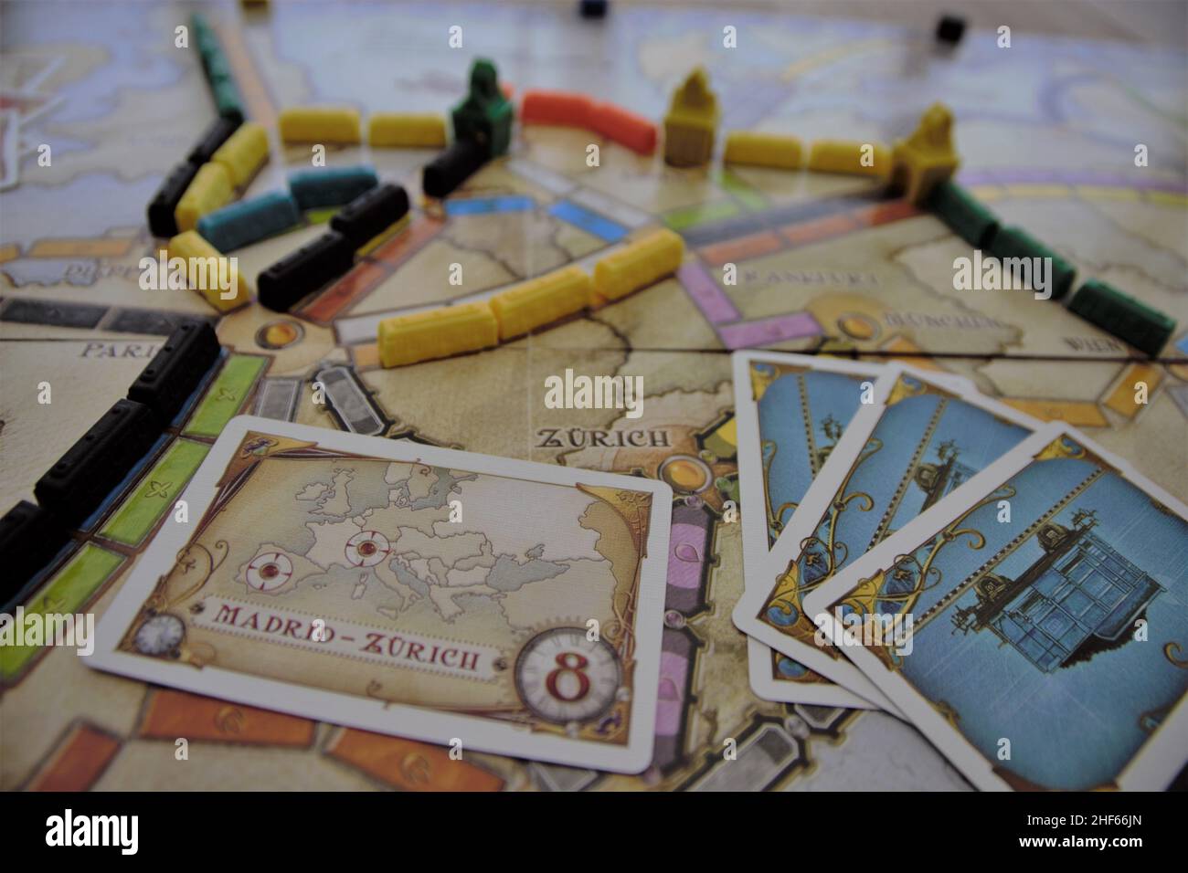 Ticket To Ride Europe. A railway-themed board game whereby plays build ...