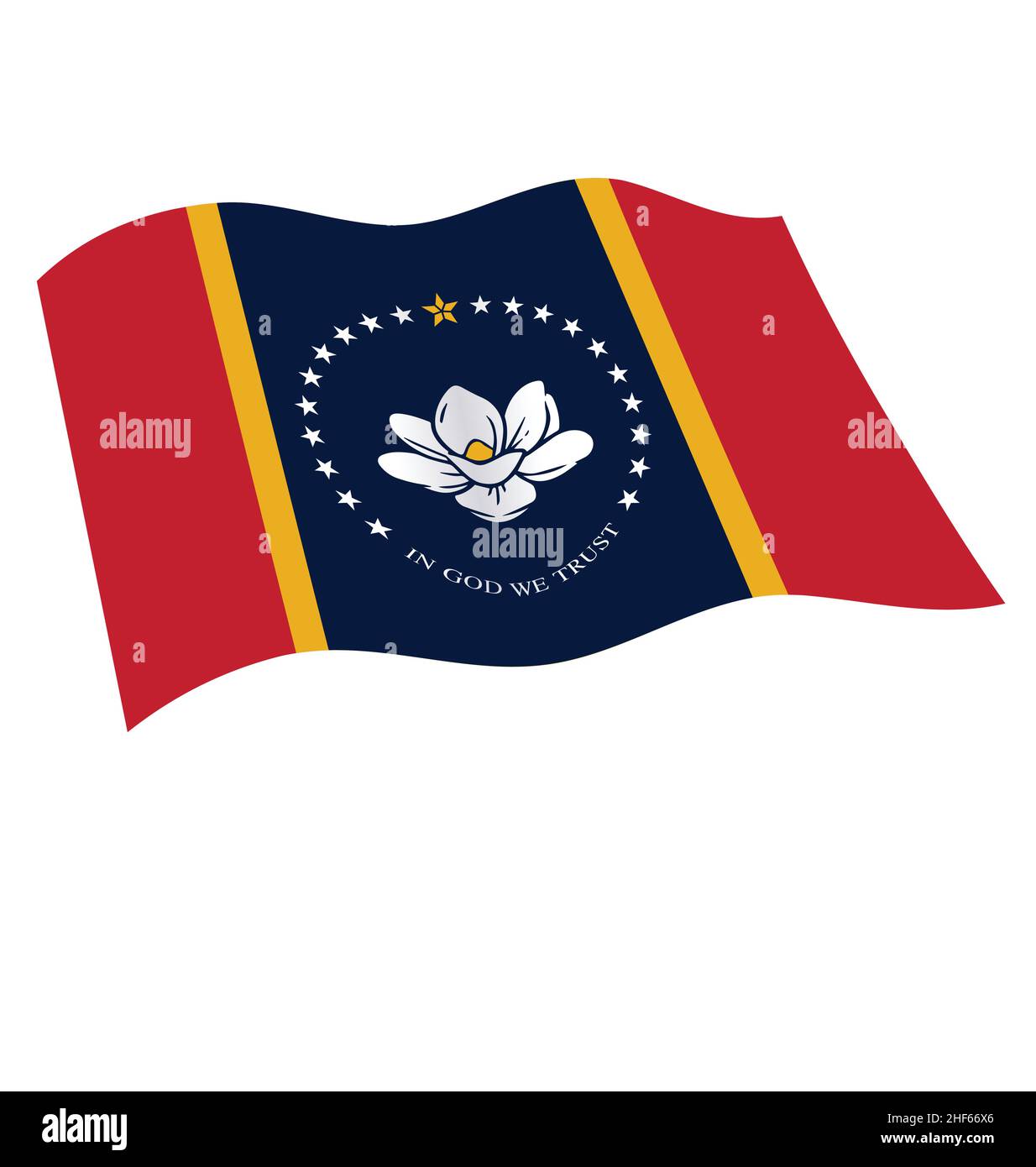 accurate correct new mississippi ms state flag flying waving flowing ...