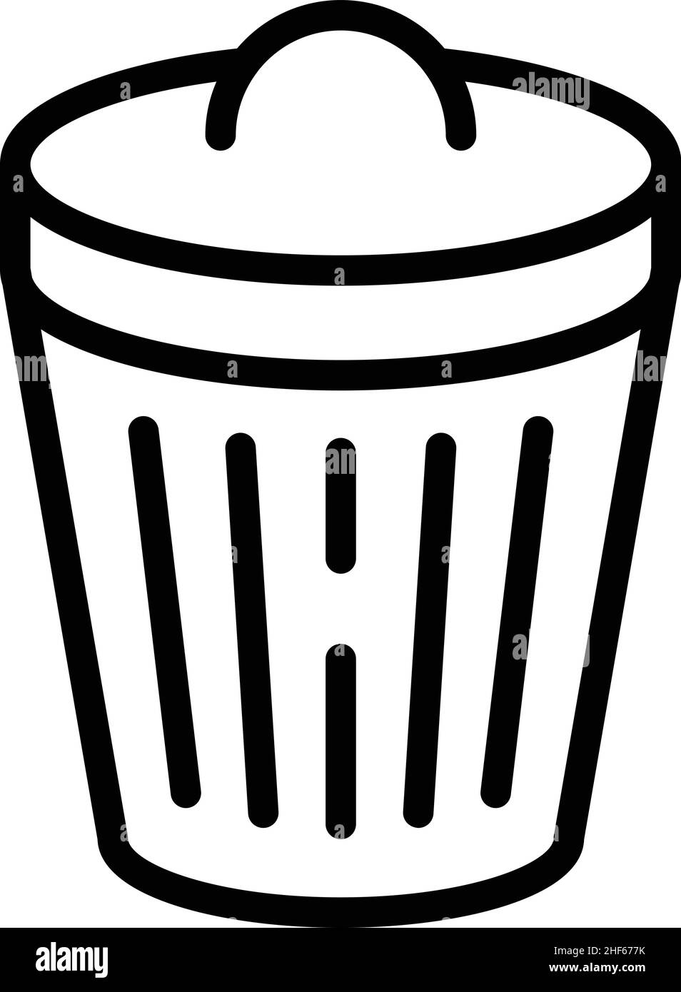 Metal garbage bin icon outline vector. Trash bag. Rubbish plastic Stock ...