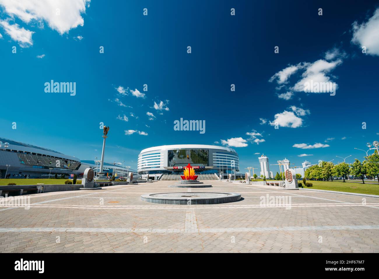 The building of the sports complex Minsk Arena in Minsk, Belarus Stock ...