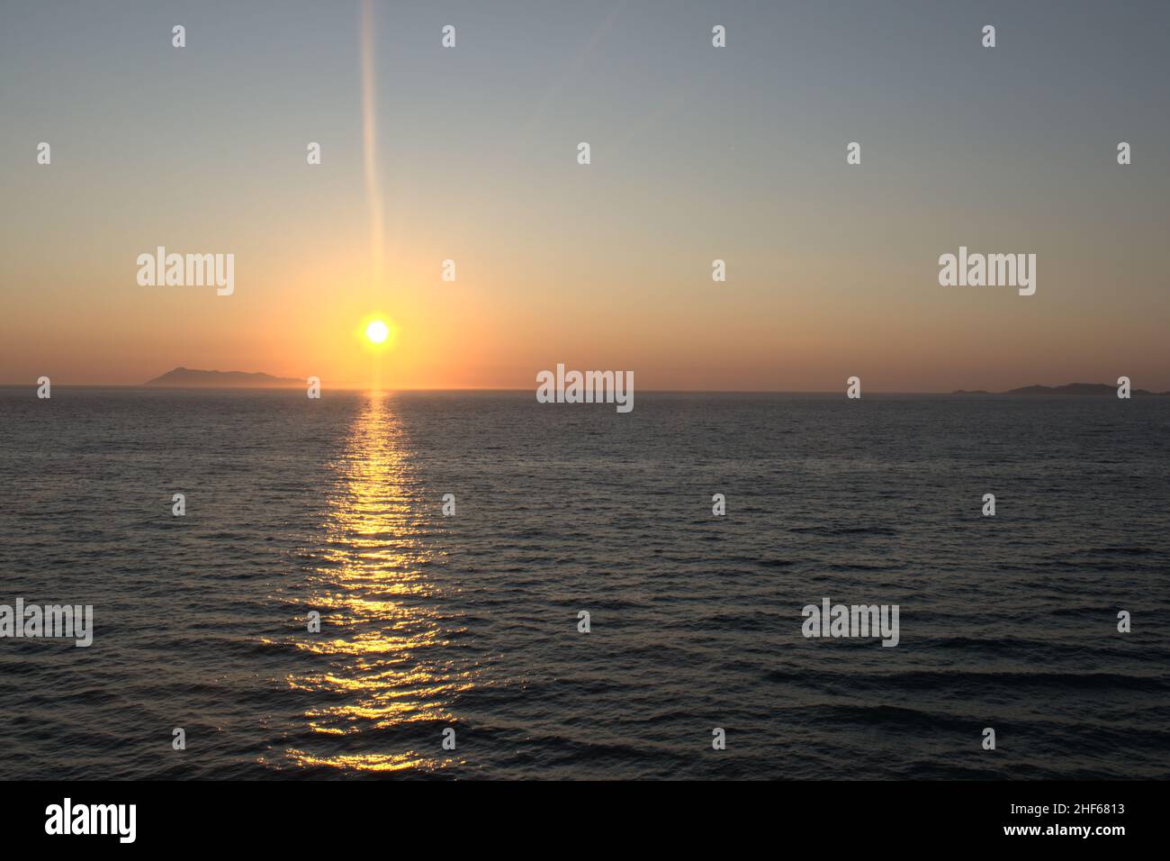 Sunset at Logas Beach at Peroulades, Corfu Island Stock Photo - Alamy