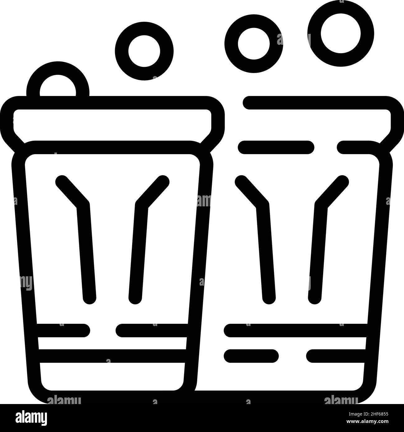 Village trash bin icon outline vector. Waste bag. Plastic can Stock ...