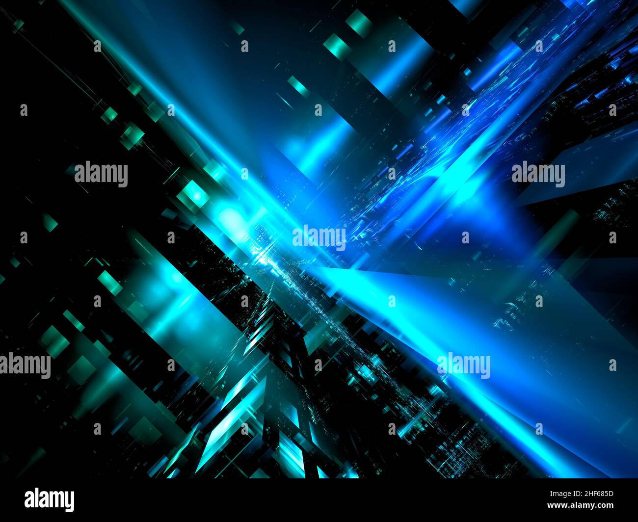 Technology background with rays of light - abstract 3d illustration ...