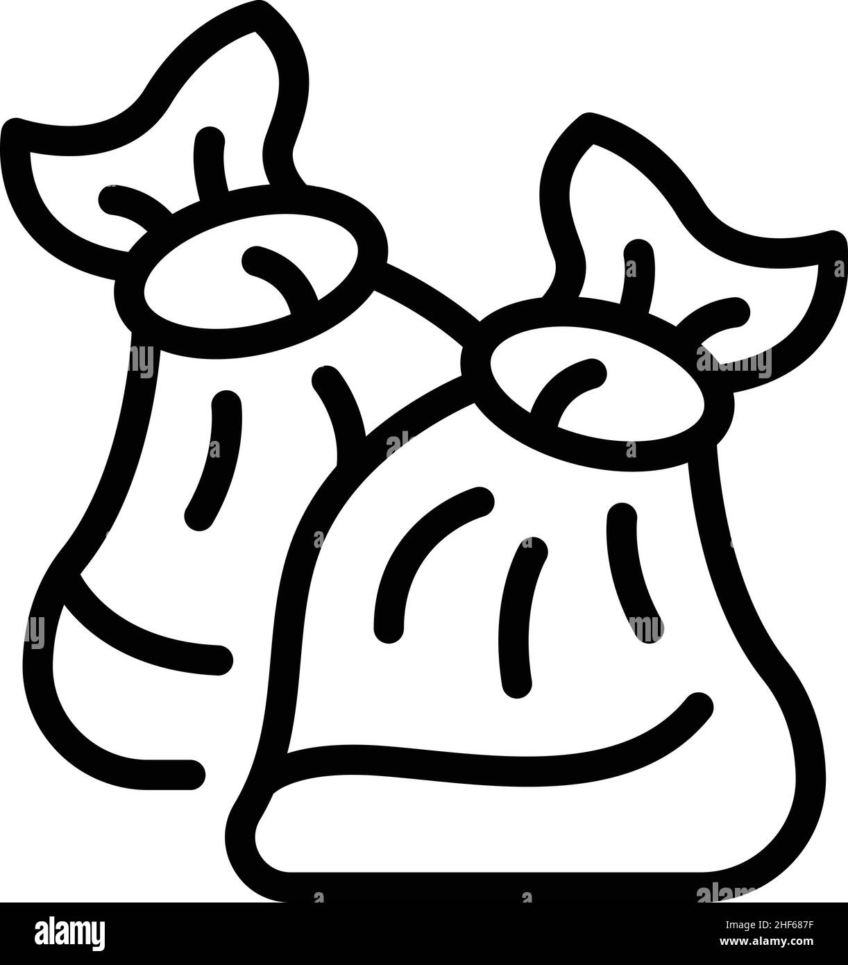 Full trash bag icon outline vector. Garbage bin. Waste plastic Stock ...