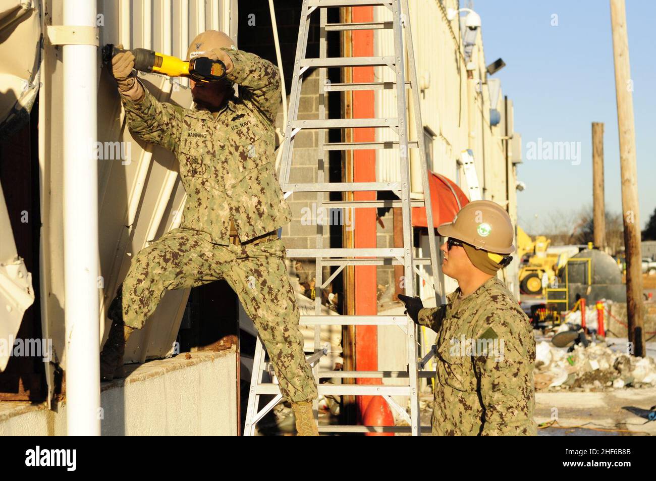 Seabees help with damaged buildings in New York. (8200229058 Stock Photo - Alamy