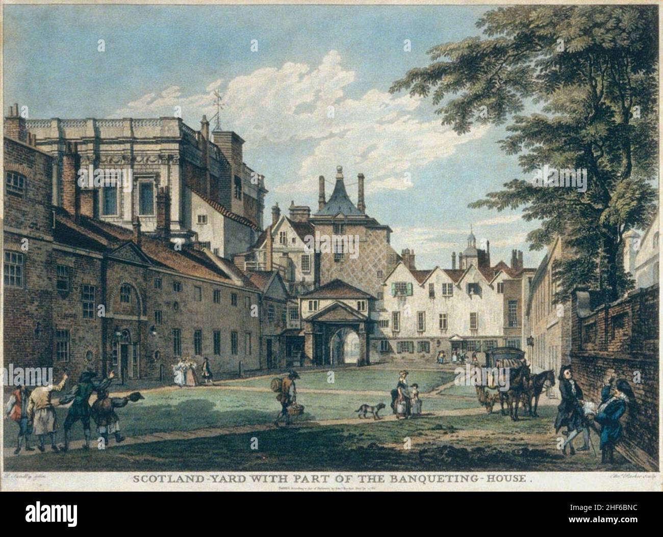 Scotland Yard with Part of the Banqueting House, by Edward Rooker after ...