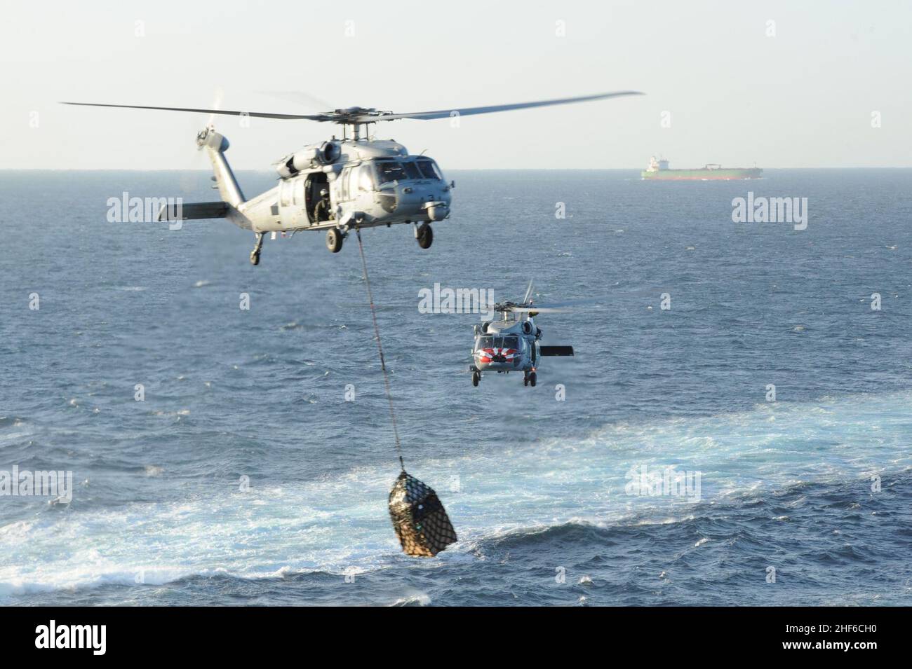 Sea Hawk helicopters move supplies. (8515149507 Stock Photo - Alamy