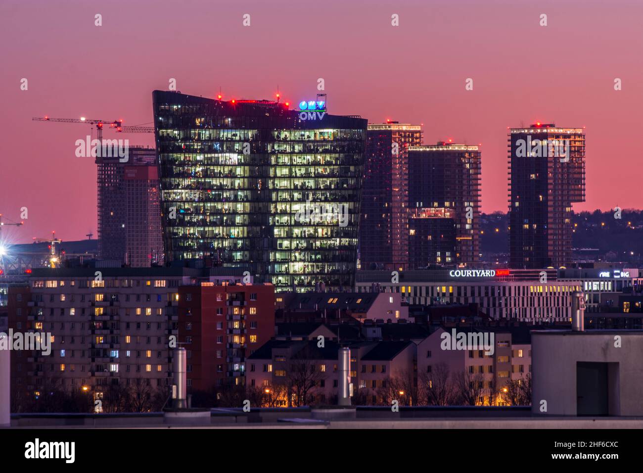Wien, Vienna: OMV headquarters, TrIIIple towers in 00. overview, Wien ...