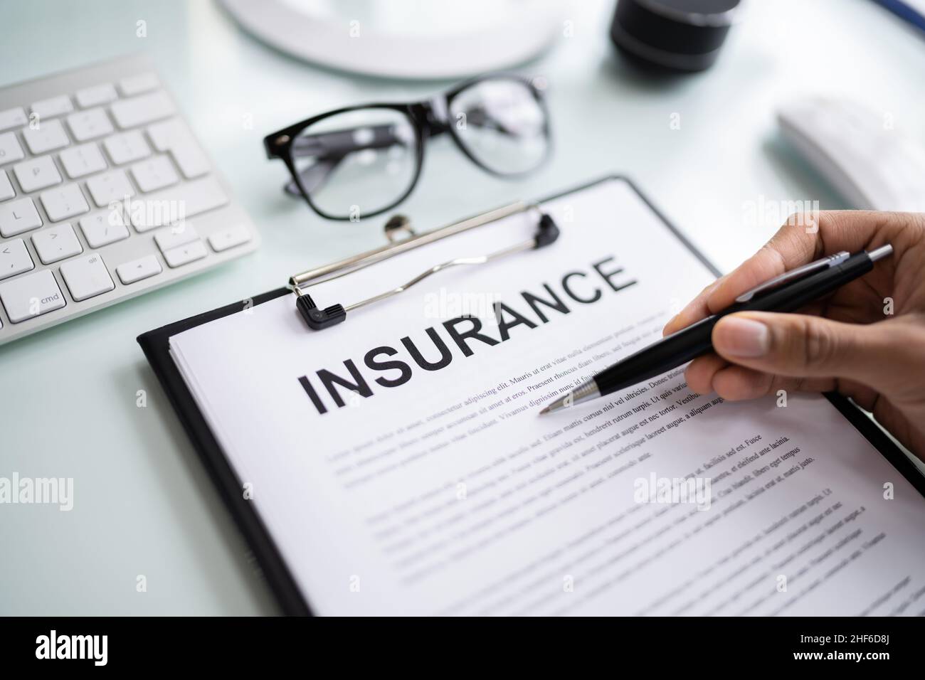 Company Insurance Policy Document. African American Agent Stock Photo ...