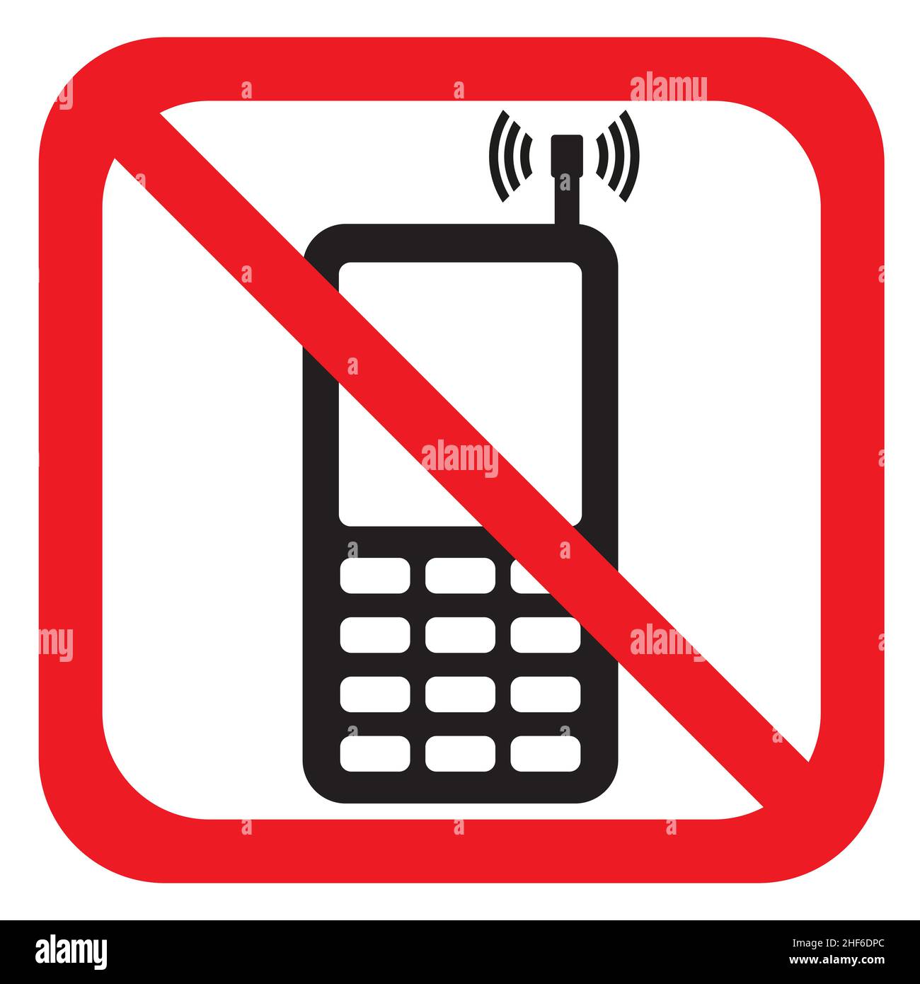 Telephone warning stop sign icon. Push button phone turn off. Vector ...