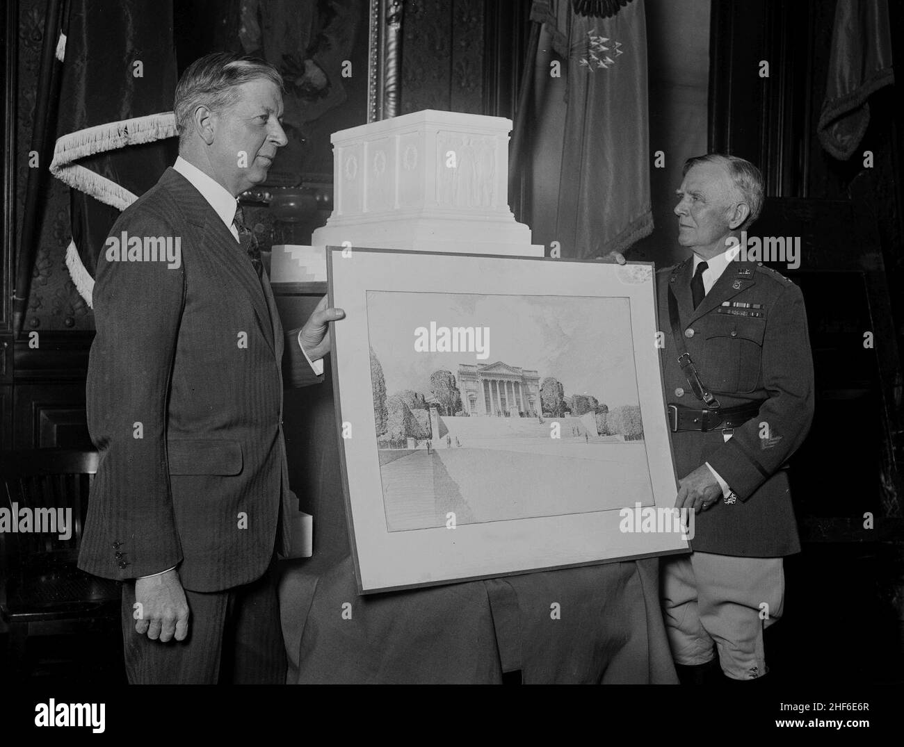 Secretary of War Dwight Davis and Major General BFCheatham unveil Tomb ...