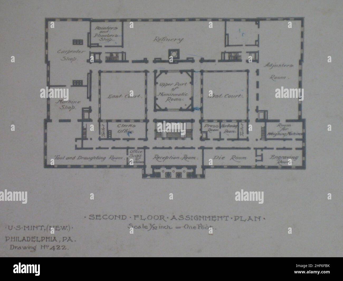 Second Floor Assignment Plan, U.S. Mint New, Philadelphia, PA, Drawing ...