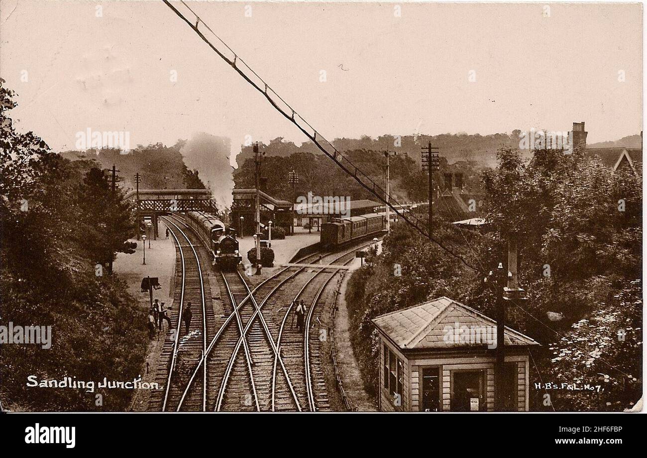 Sandling Junction railway station Stock Photo - Alamy