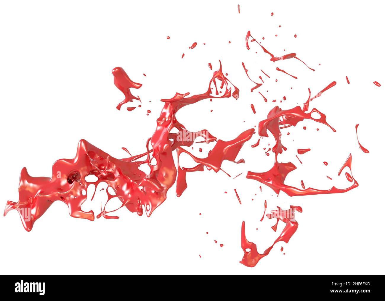 Abstract paint splash of red color, 3d illustration Stock Photo - Alamy