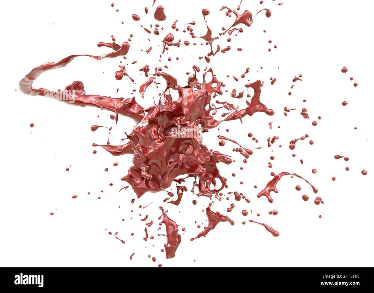 Abstract paint splash of red color, 3d illustration Stock Photo - Alamy