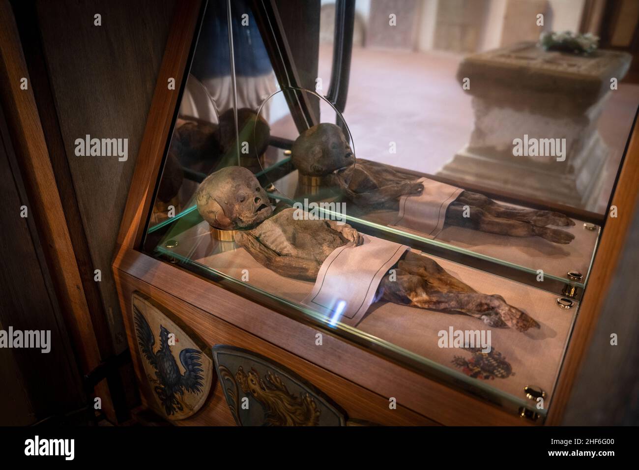 Child, mummy, coffin in a church Stock Photo - Alamy
